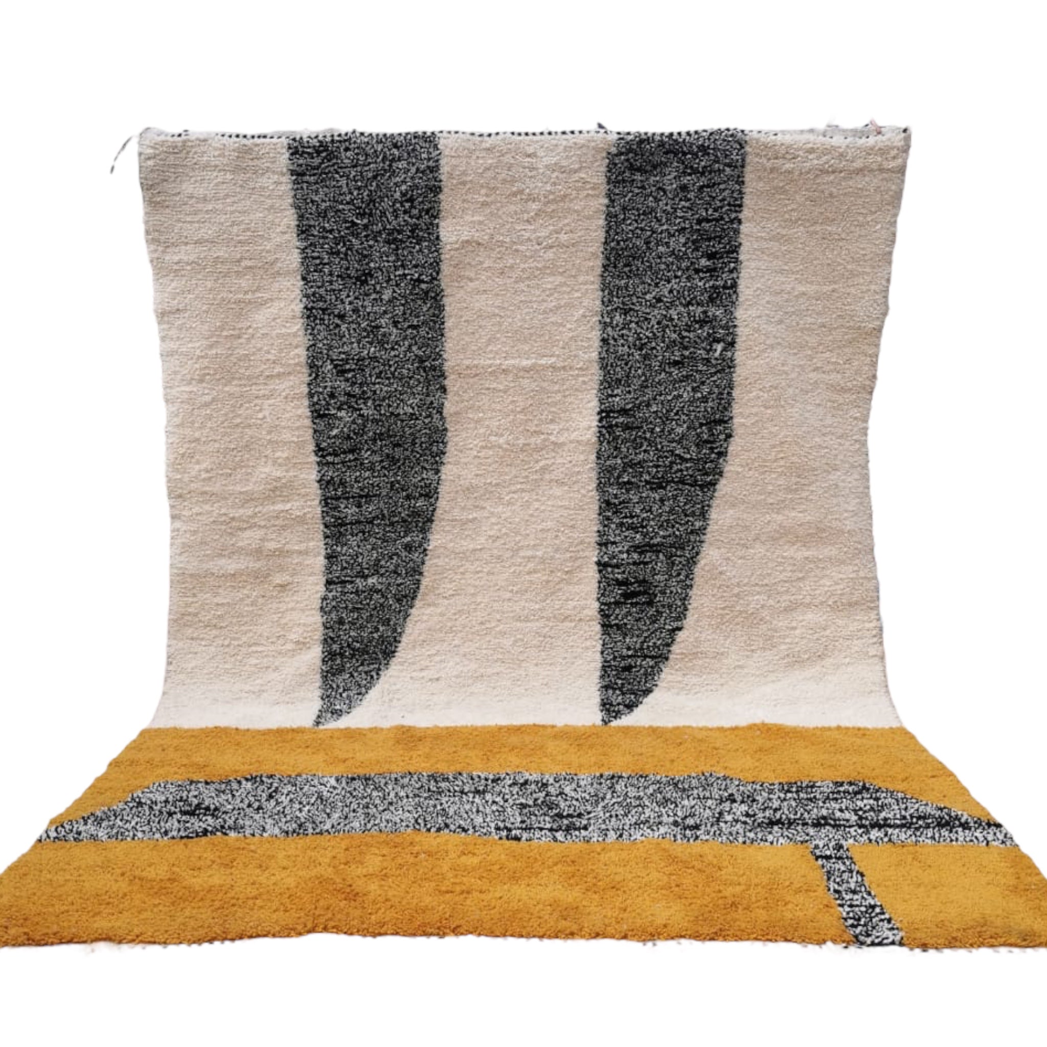 Summit Rug – Handwoven Wool in Mustard & Charcoal | Madouk Collection