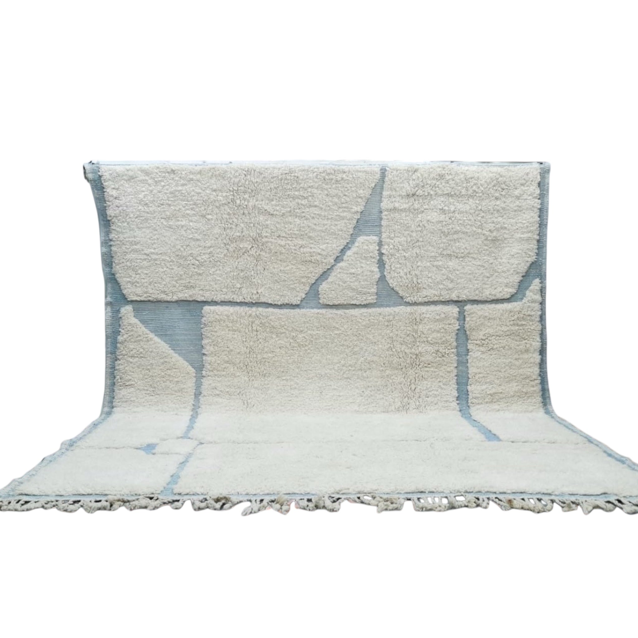 Eros Rug – High-Low Wool Rug with Blue Under-Weave | Madouk